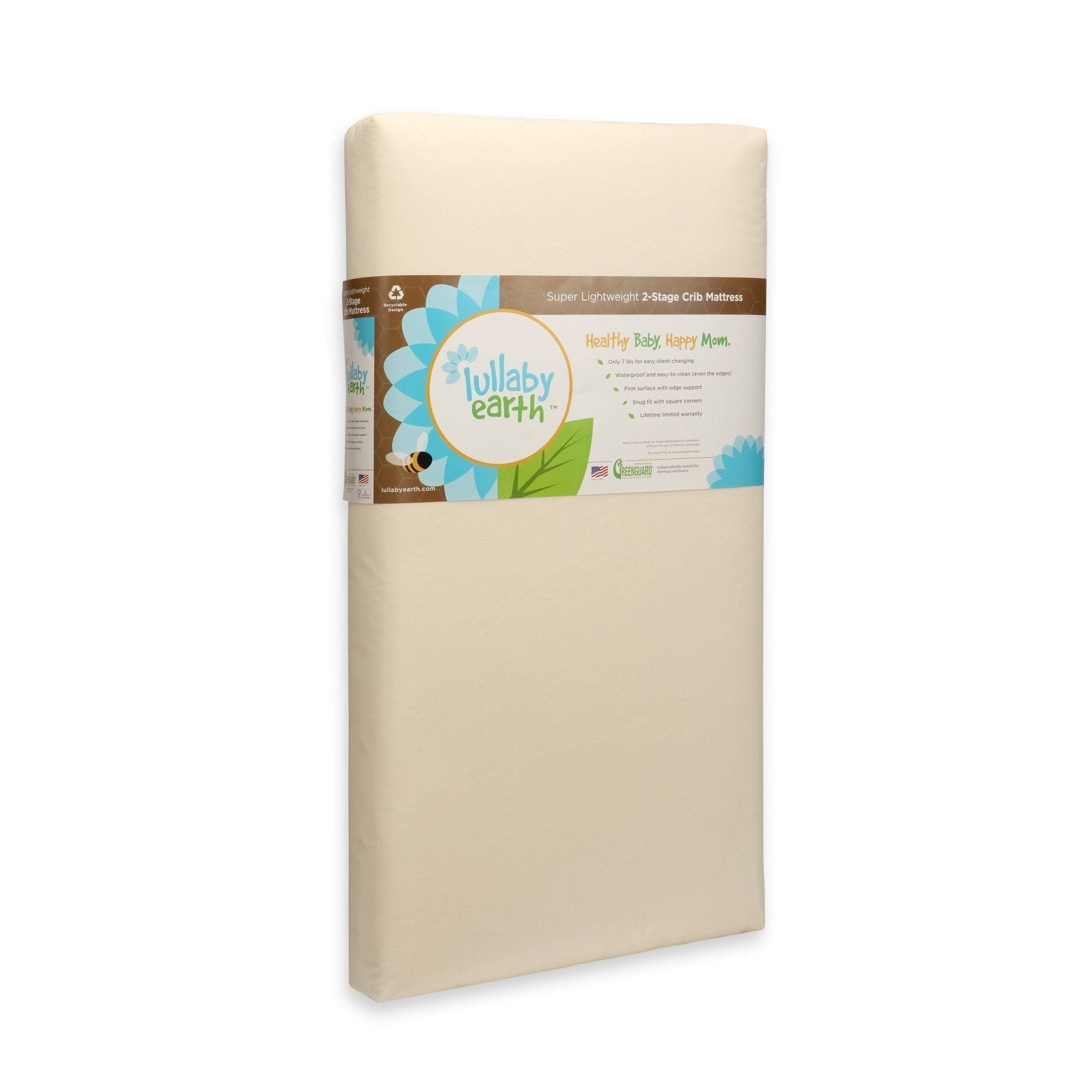 Super Lightweight Beige Crib Mattress 2-Stage - Jack and Jill Boutique